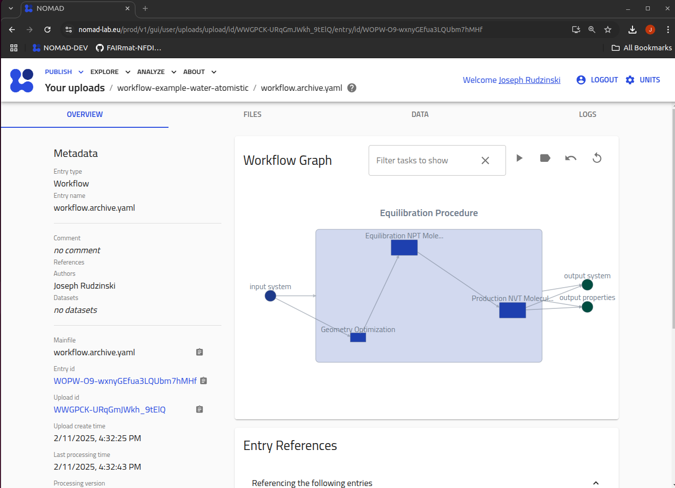 Part 1 - Core Functionalities - NOMAD Tutorial Workflows